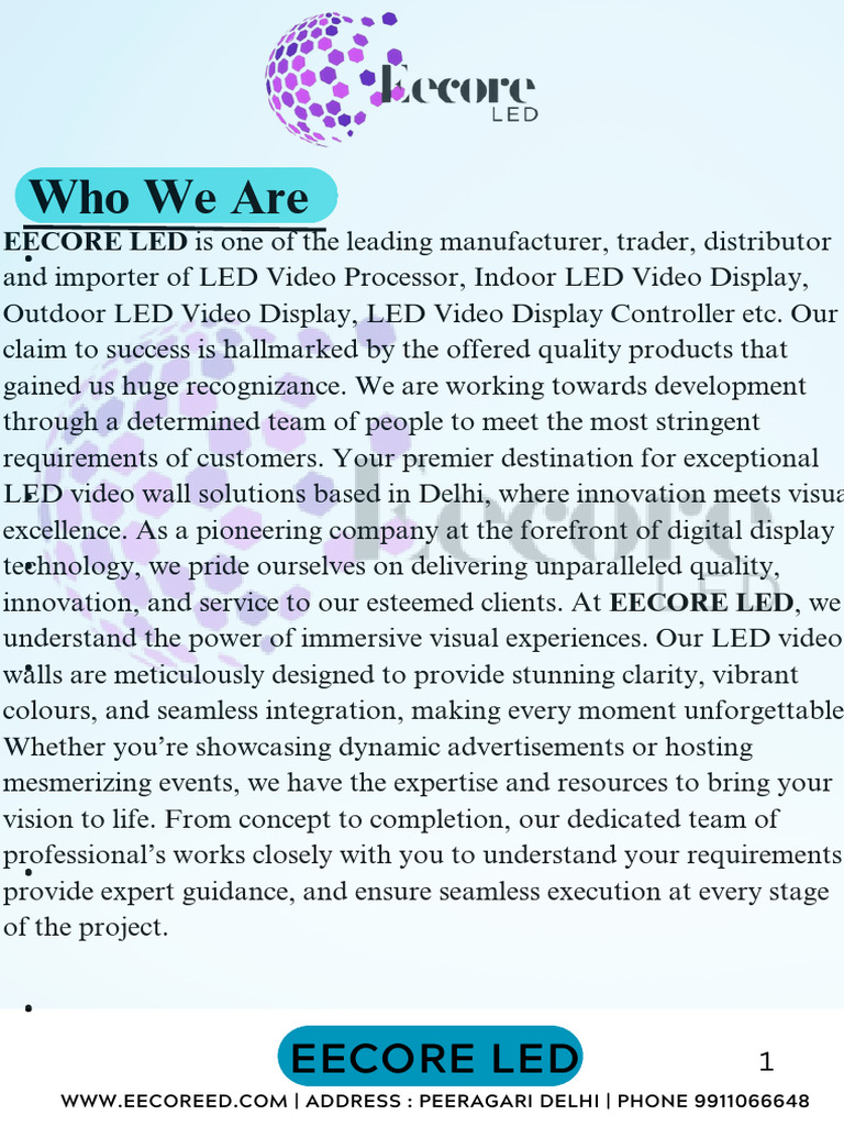 Eecore Led Catalog 2024 PDF | PDF | Pixel | Video