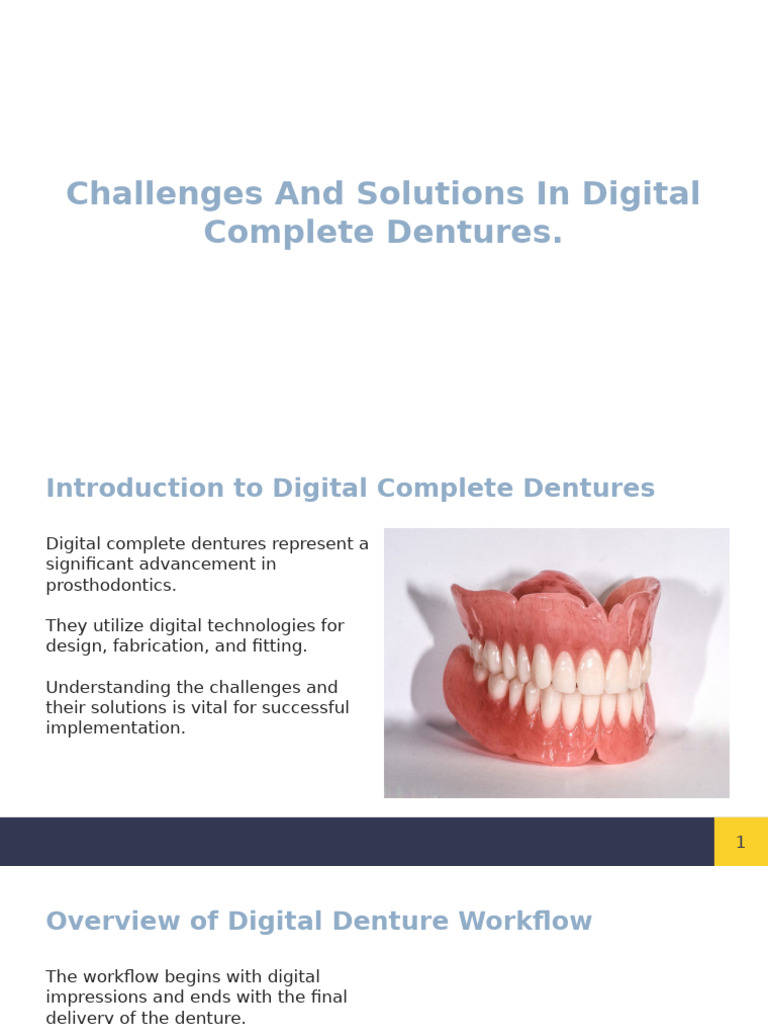 Challenges and Solutions in Digital Complete Dentures. | PDF | Dentures ...