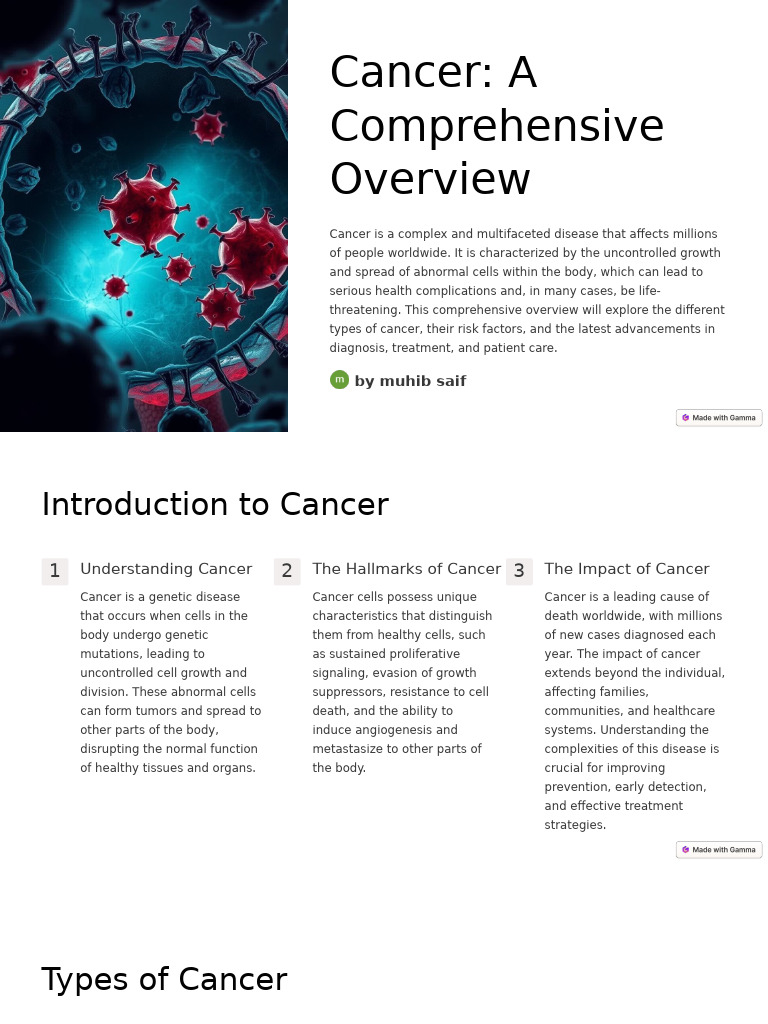 Comprehensive Cancer Overview Guide | PDF | Cancer | Radiation Therapy