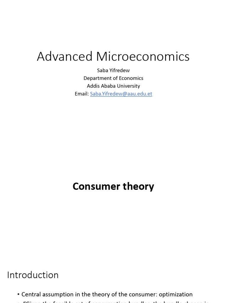 Axioms of Consumer Choice in Economics | PDF | Microeconomics | Economics
