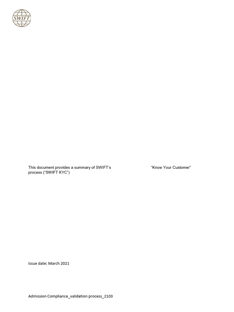 Swift Admission Compliance Validation-Process 2103 2806 | PDF | Board ...
