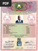 KCSE Certificate Sample and Details | PDF
