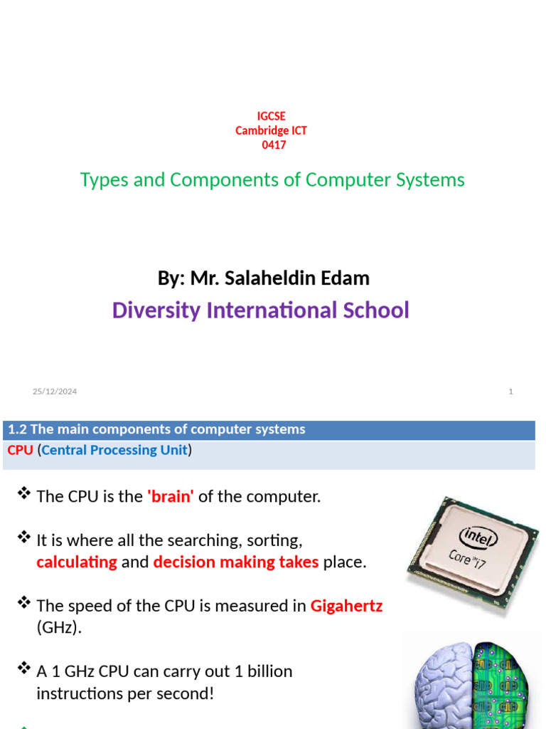 Chapter One 1.2 The Main Components of Computer Systems | PDF | Computer Data Storage | Random ...