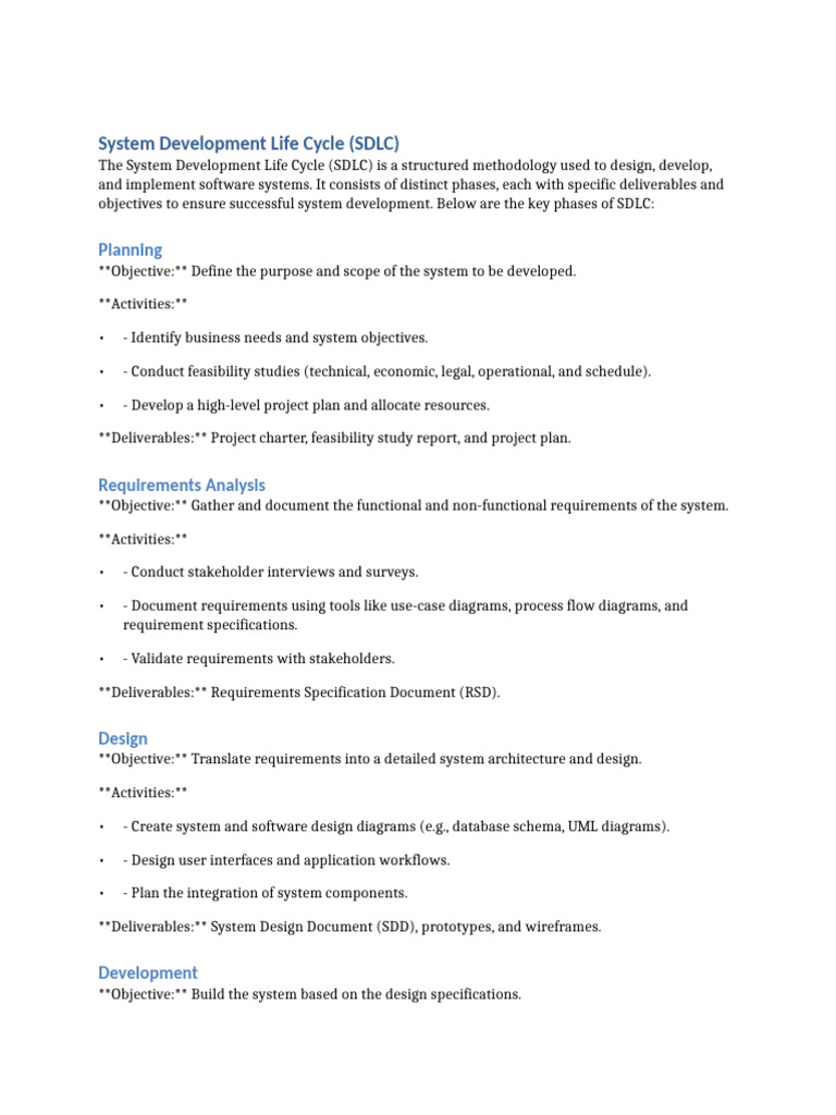 System Development Life Cycle | PDF | Software Development Process | Computer Science