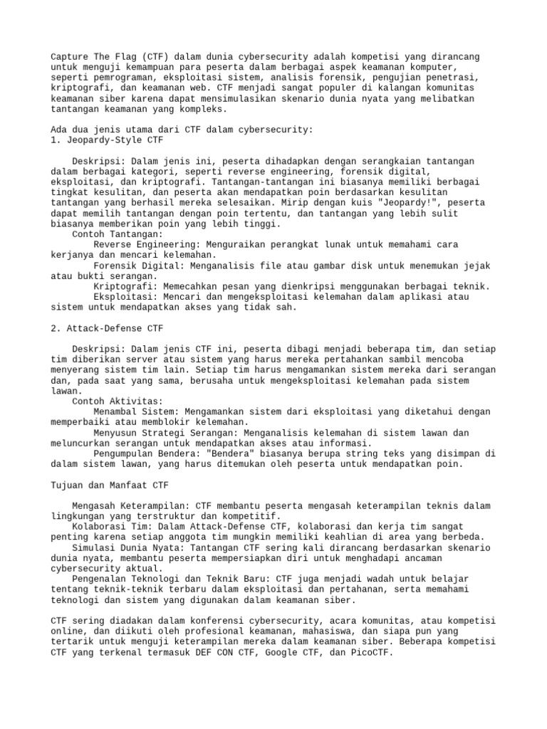 Understanding CTF (Capture The Flag) | PDF