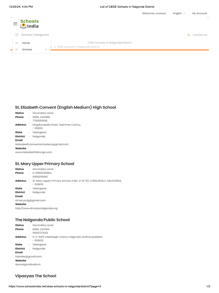 List of CBSE Schools in Nalgonda District 3 | PDF | Secondary Education | Copyright Law