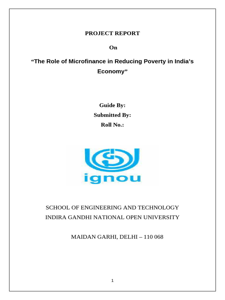 Research Project Ignou Priya Verma | PDF | Cost Of Living | Microfinance