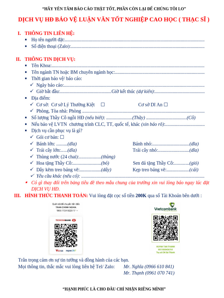 Form - DV. HĐBV DATN | PDF