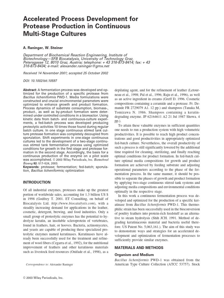 BT5 - Accelerated process development for protease production in ...