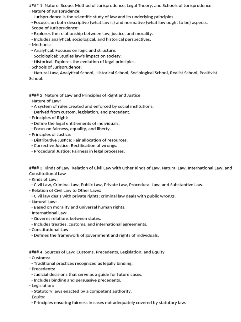 Jurisprudence notes | PDF | Jurisprudence | Justice