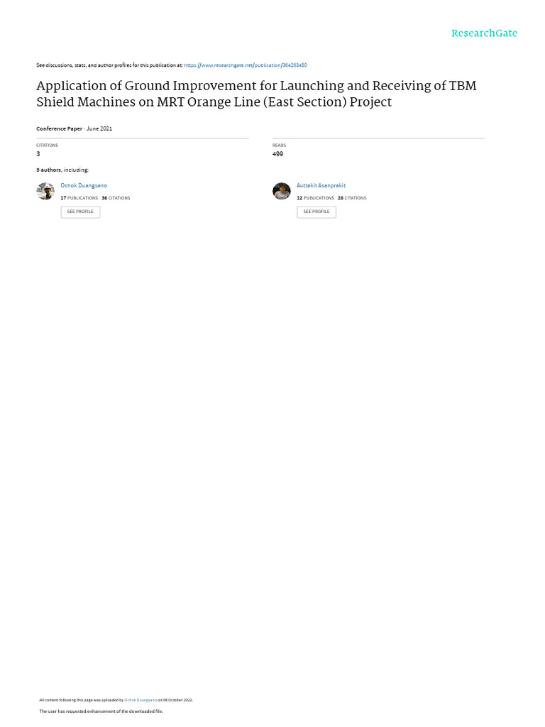 Application of Ground Improvement For Launching and Receiving of TBM ...