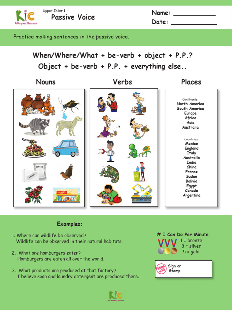 UI1 U1 Present Passive Practice | PDF | Linguistic Typology | Linguistics
