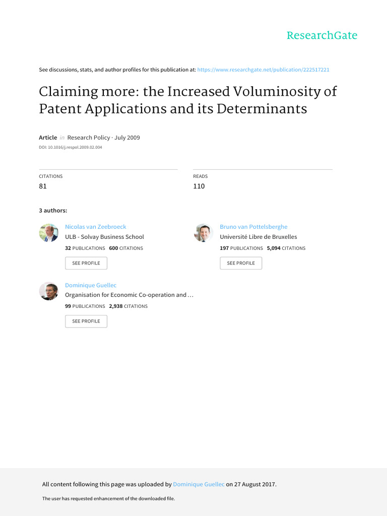Patent Application Voluminosity Factors | PDF | Patent | Glossary Of ...