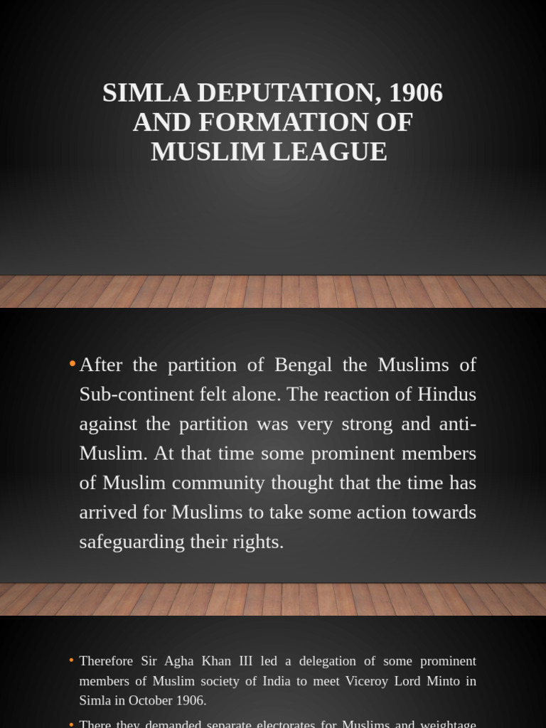 Simla Deputation, 1906 | PDF