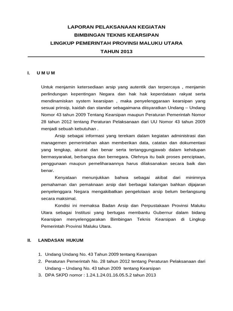 LAPORAN KEGIATAN Bimtek BOLOTE | PDF