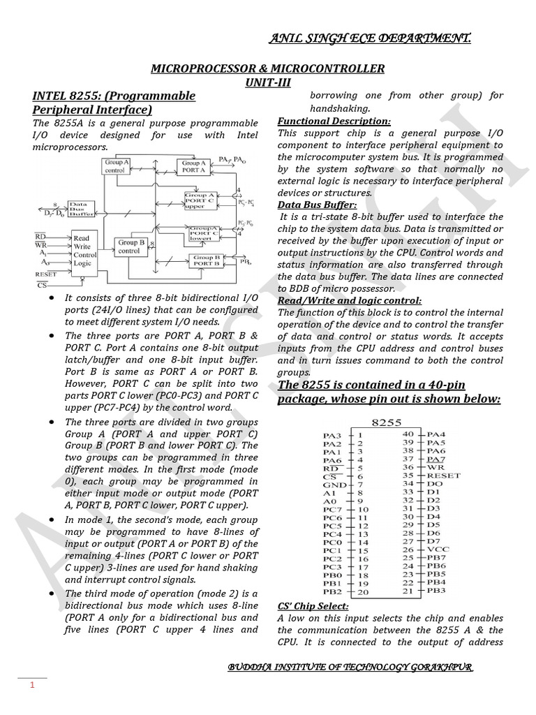 Microprosseser Unit - 3 (II) Peripheral | PDF | Computer Engineering ...