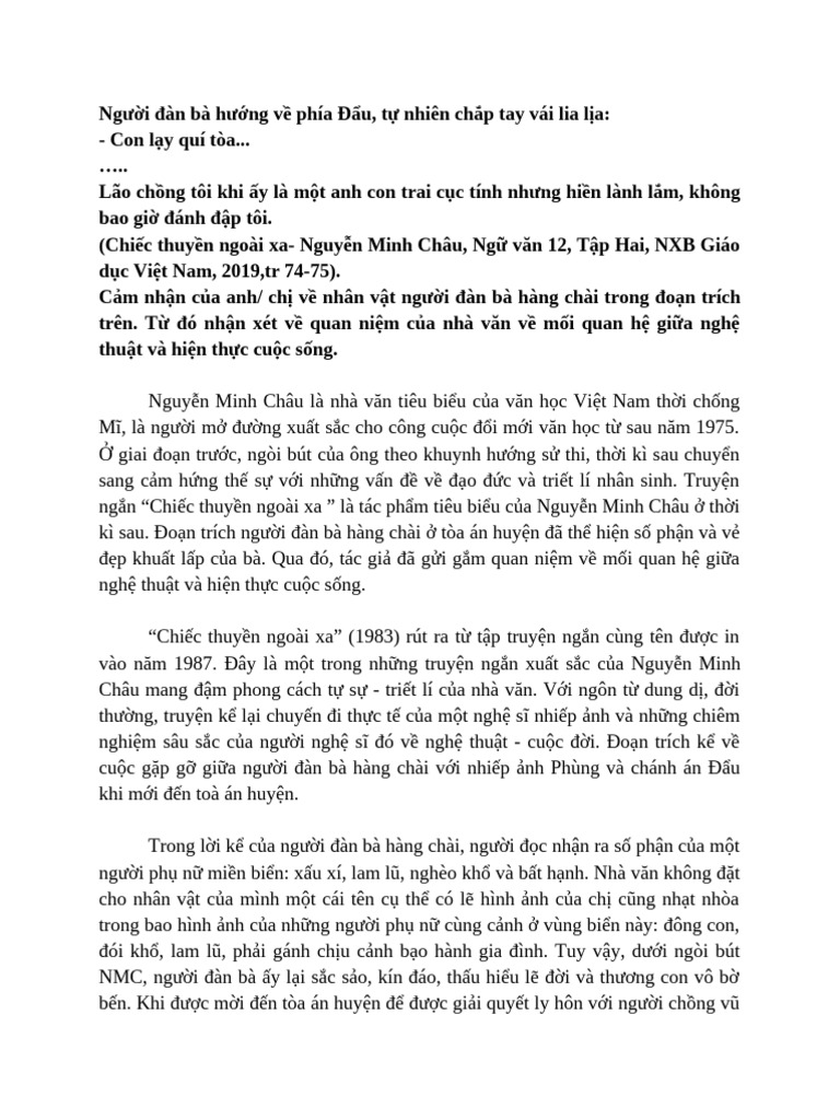 Chiec Thuyen Ngoai Xa | PDF