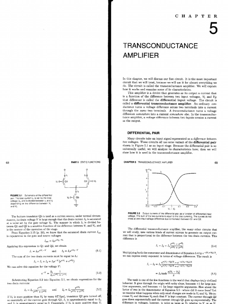 Mead Chapter5 Transconductance Amplifier | PDF
