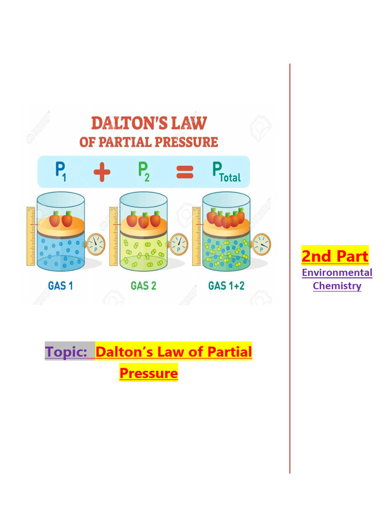 Daltons Law of Partial Pressure | PDF | Gases | Pressure