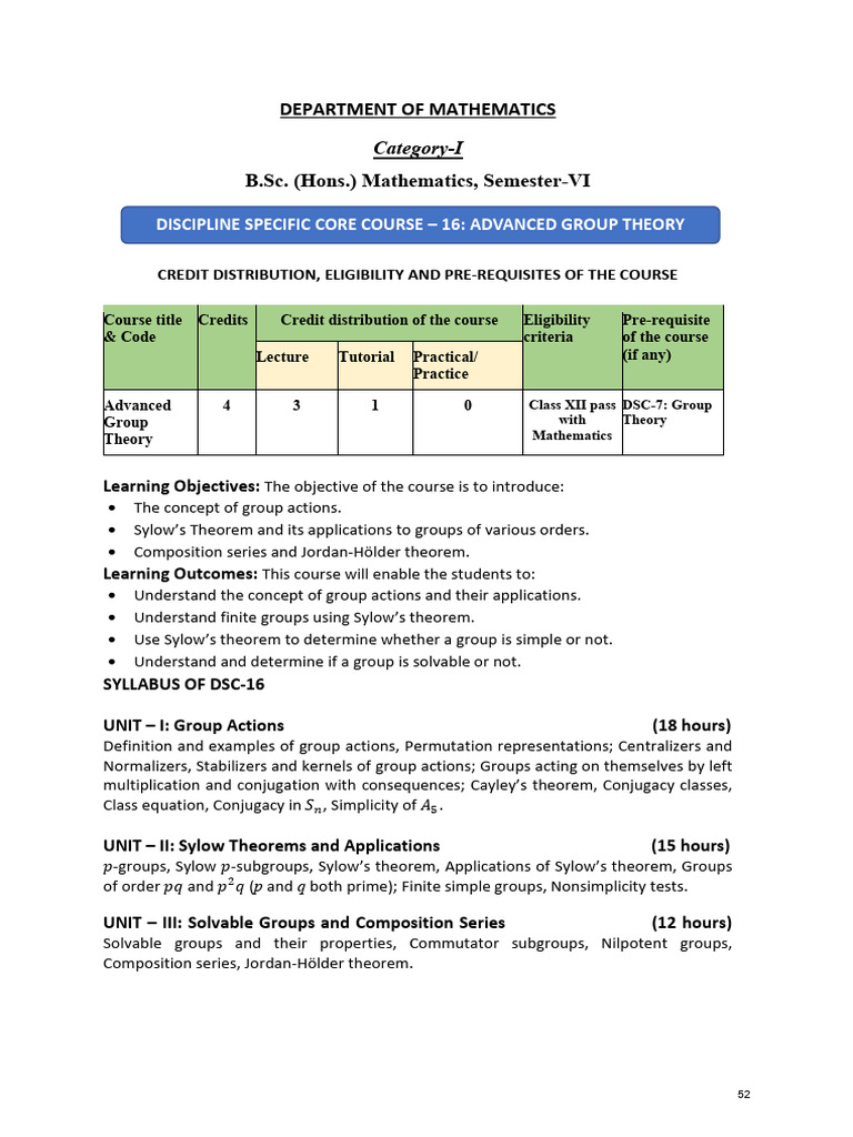 UGCF2022Maths Sixth Semester Syllabus | PDF | Eigenvalues And Eigenvectors | Fourier Transform