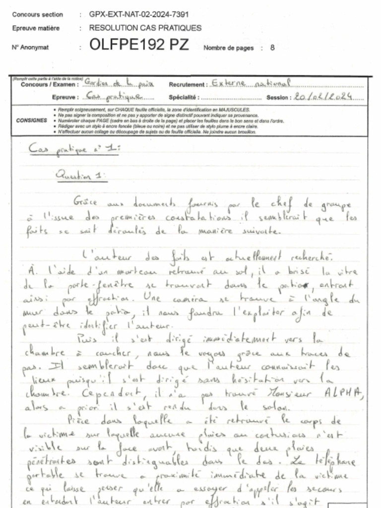 Sujet Concours Police | PDF