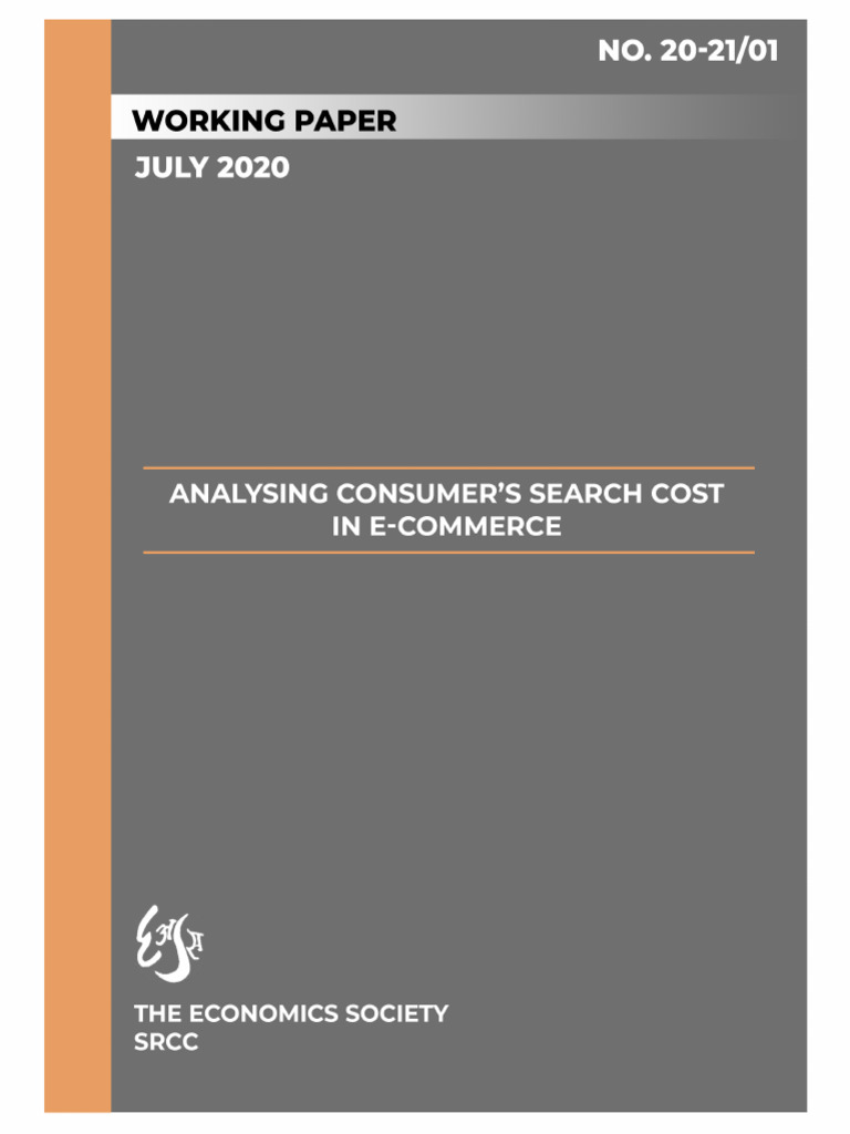 Analysing Consumer Search Cost in E Commerce 1 | PDF | Utility | E Commerce