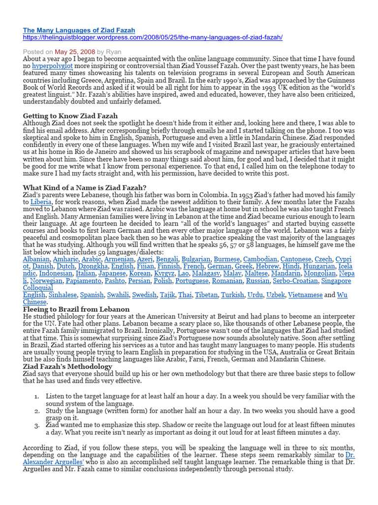 Ziad Fazah | PDF | Arabic | Languages Of Asia