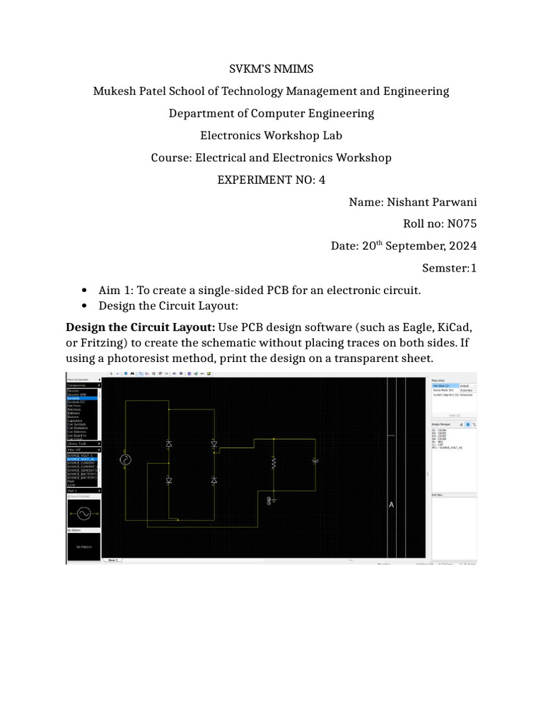 EE_WS_EXP_4 n075 | PDF | Printed Circuit Board | Electrical Network