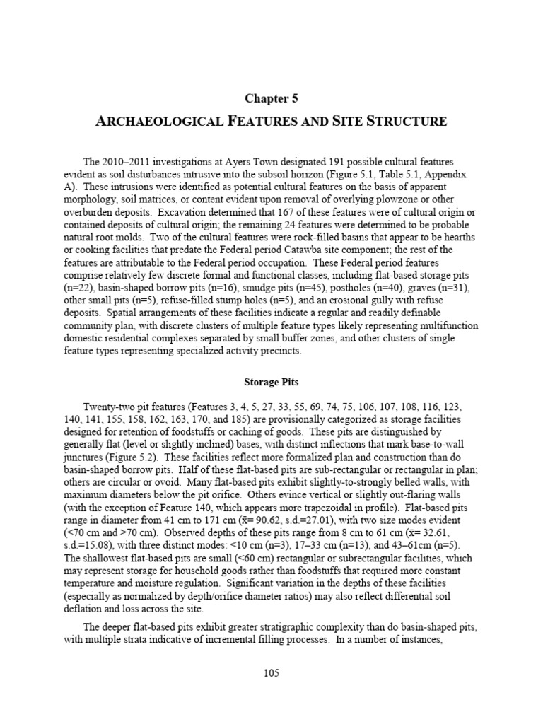 Archaeological Features and Site Structure | PDF
