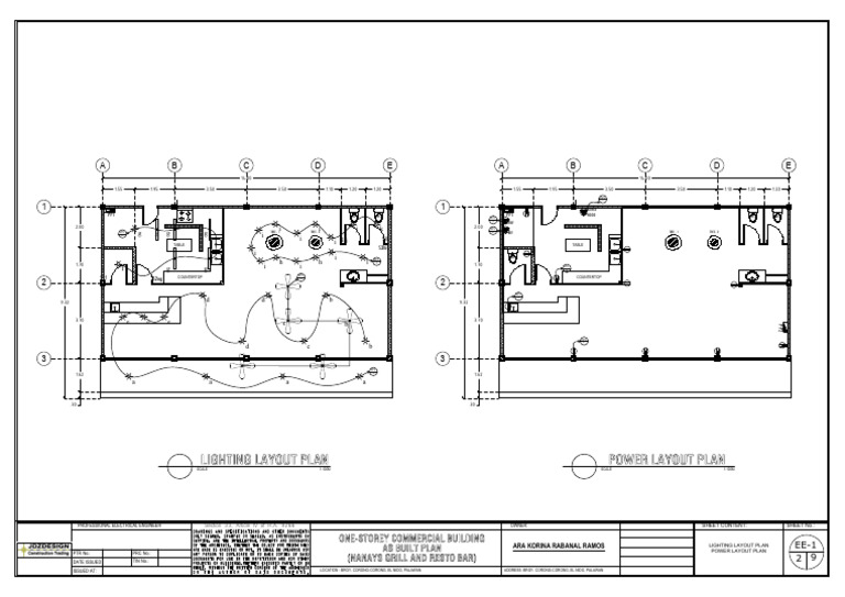 Lighting Layout Plan Power Layout Plan: A B C D E A B C D E | PDF