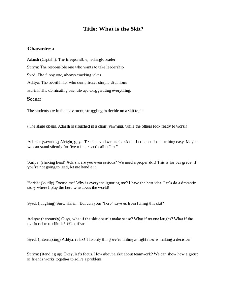 What Is The Skit | PDF