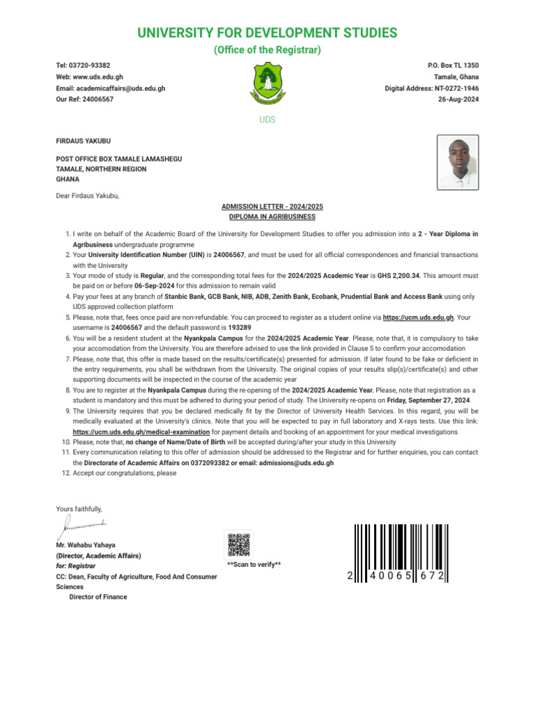 UCM Enterprise - Admissions Application | PDF