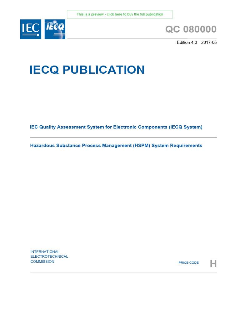 IECQ QC080000：2017英文版 | PDF | Iso 9000 | Quality Management System