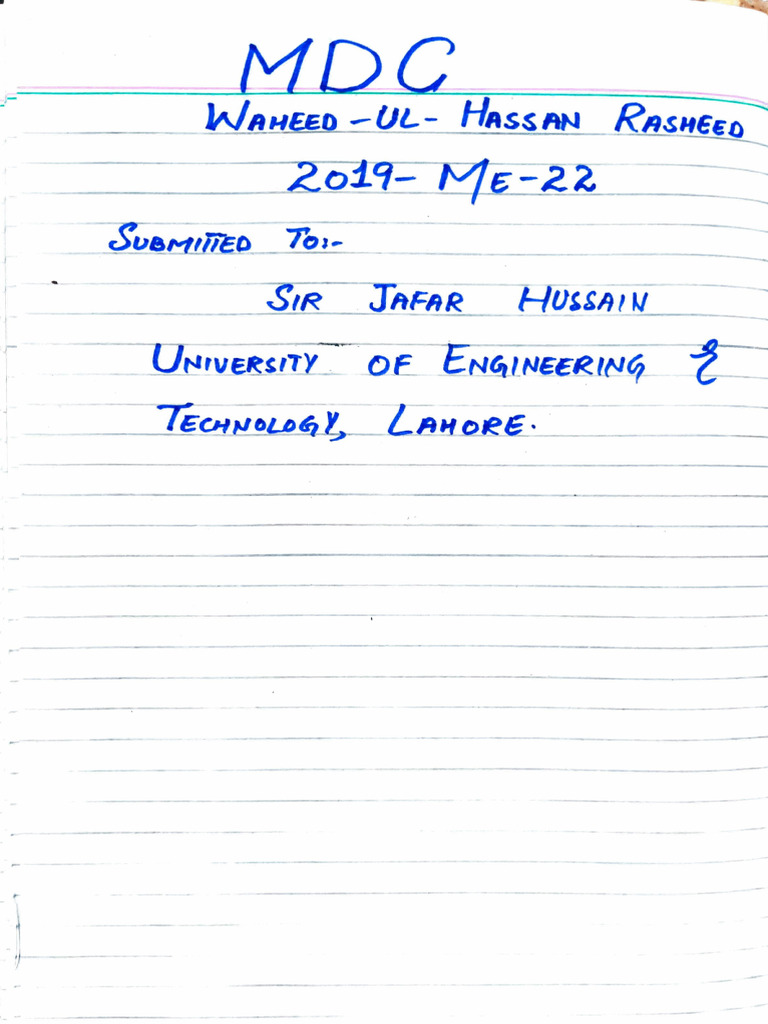 2019-ME-22 (Waheed Ul Hassan Rasheed) | PDF