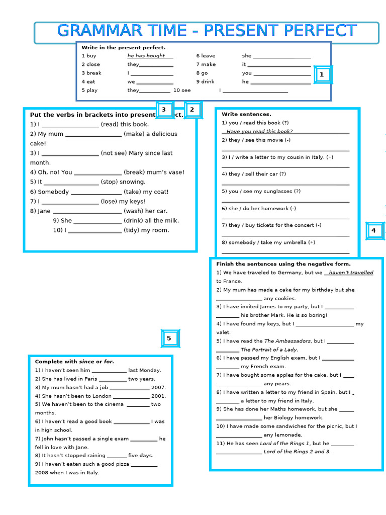 Grammar Time Present Perfect | PDF | Language Mechanics | Linguistic ...