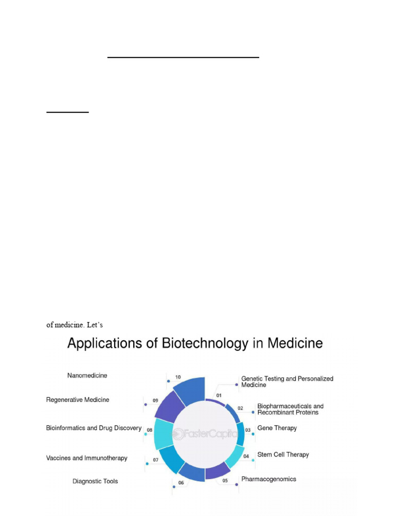 Biotechnology - Applications in Medicine | PDF | Biotechnology ...