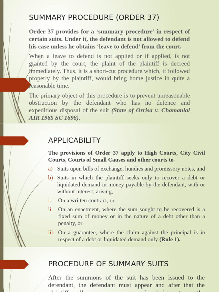 Summary Procedure | PDF | Lawsuit | Summary Judgment