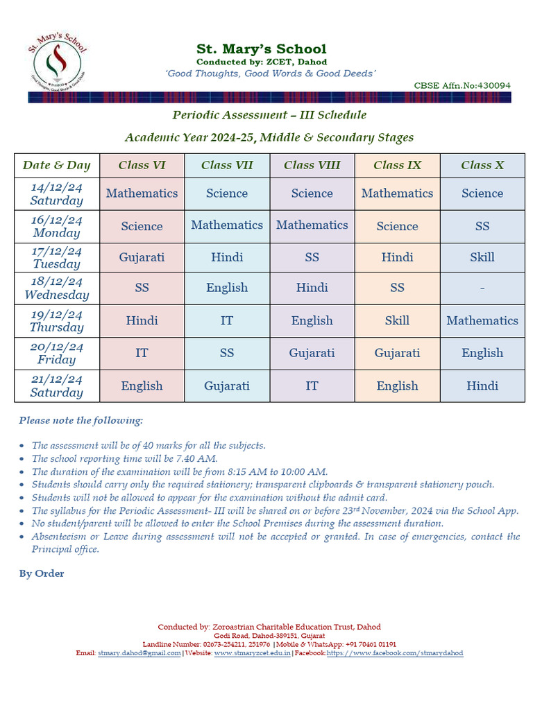 PA-3 SCHEDULE 2024 6-10-Compressed | PDF