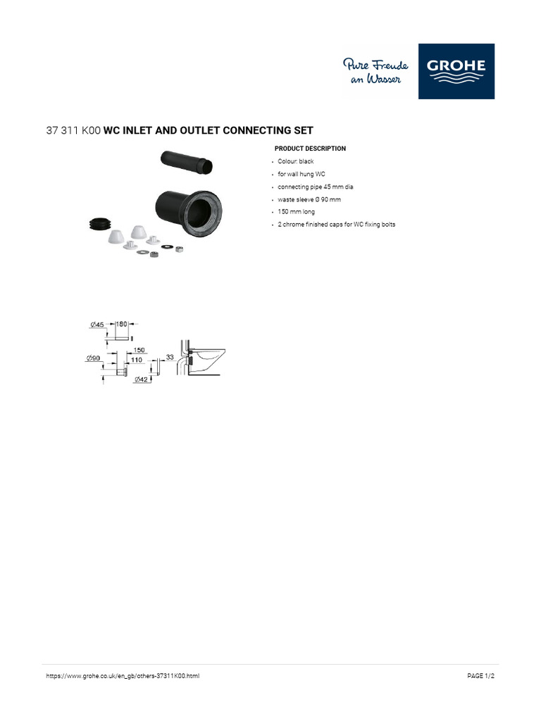 GROHE Specification Sheet 37311K00 | PDF