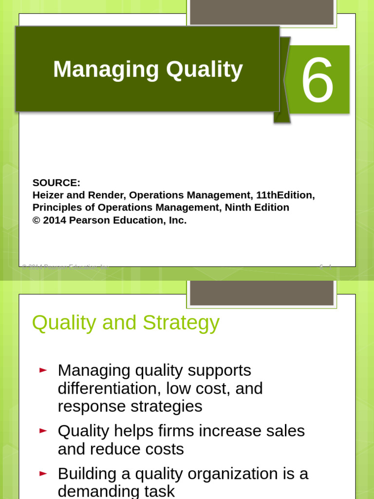 CHAPT 06_Quality Management | PDF | Six Sigma | Quality (Business)