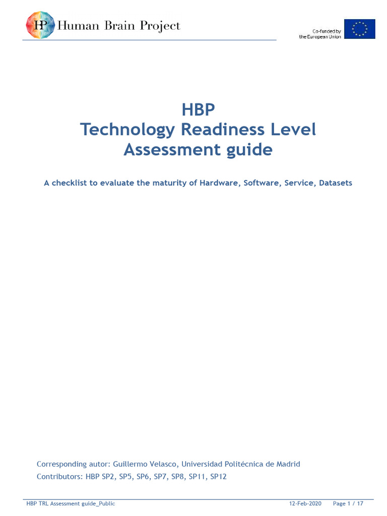 HBP TRL Assessment Guide Public | PDF | Metadata | System