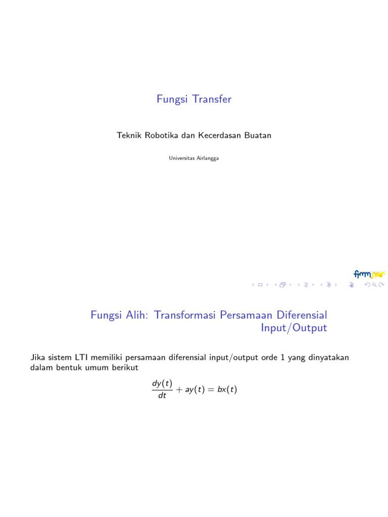 Fungsi Alih dalam Sistem LTI | PDF