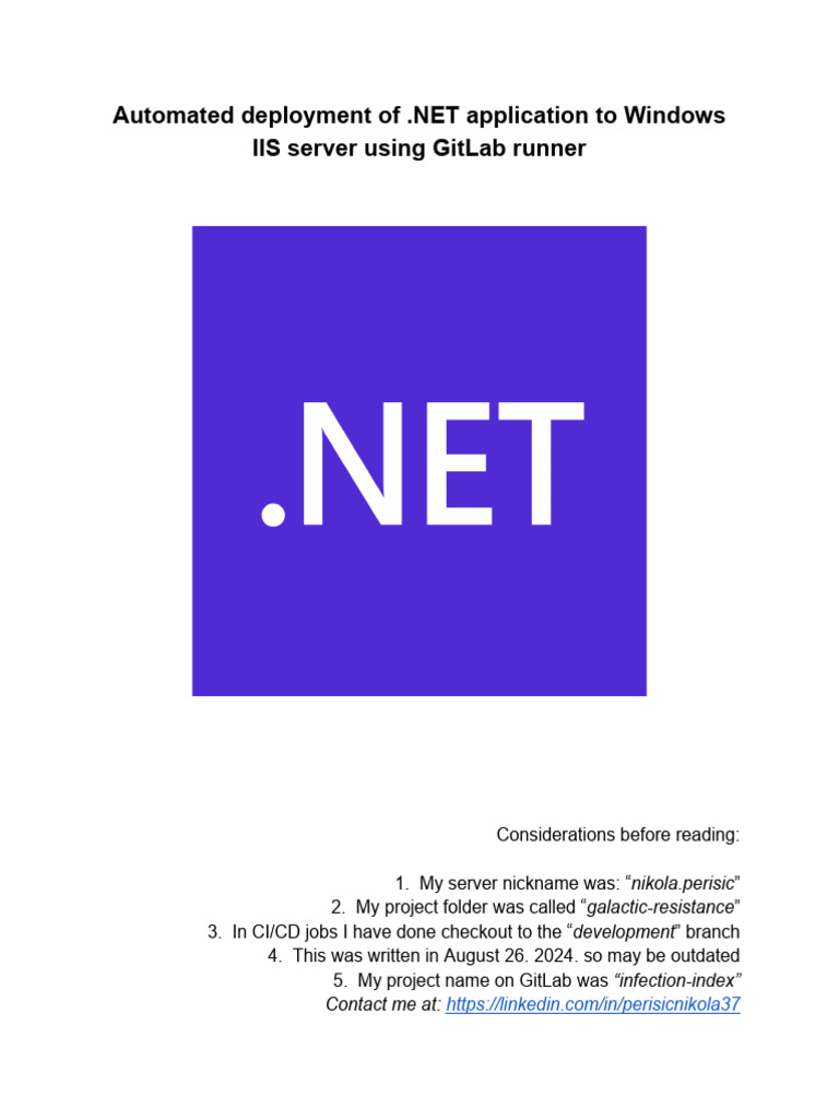 Automated Deployment of .NET Application To Windows IIS Server | PDF | Computer File | Directory ...