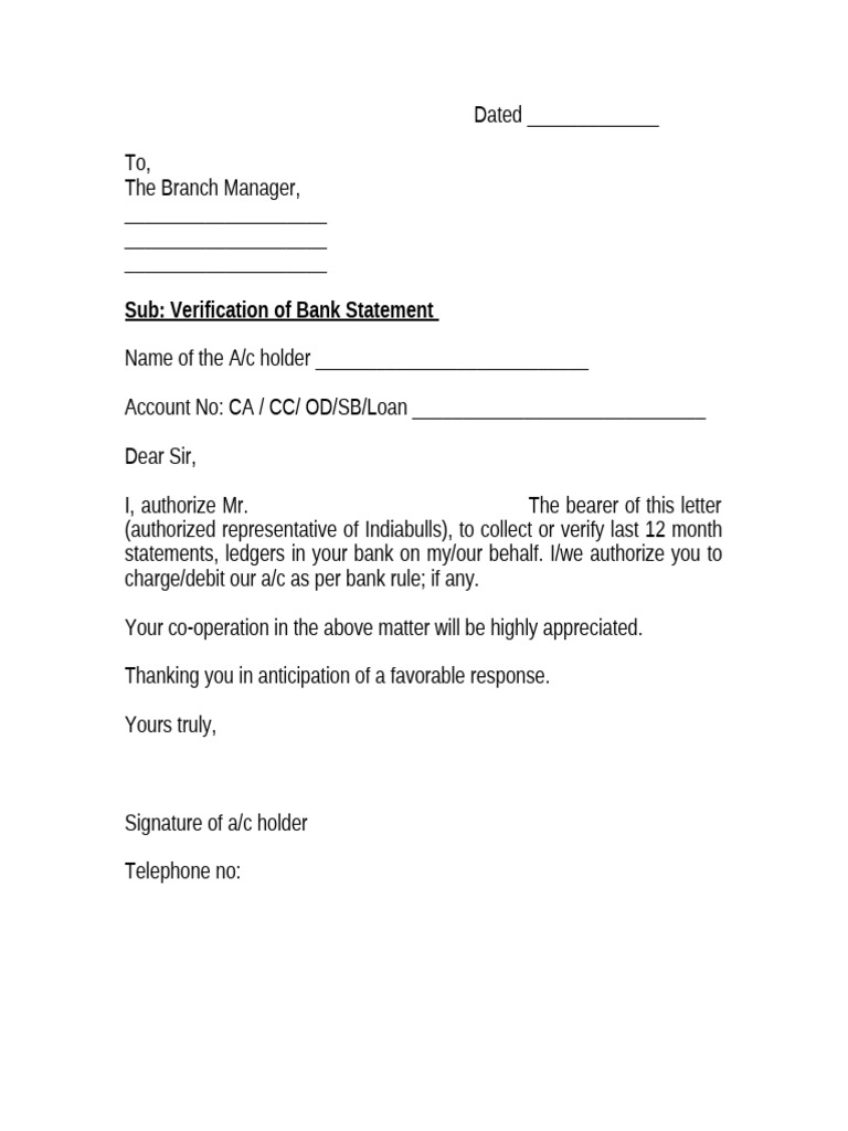 Bank Authority Letter 123 | PDF