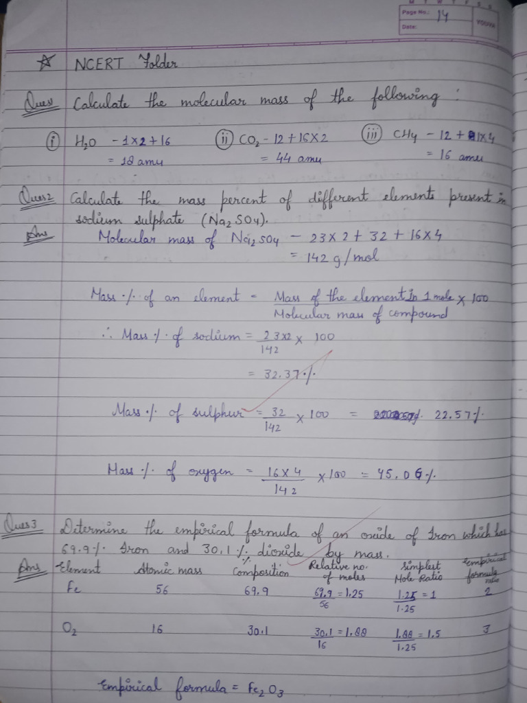 Mole Concept NCERT | PDF
