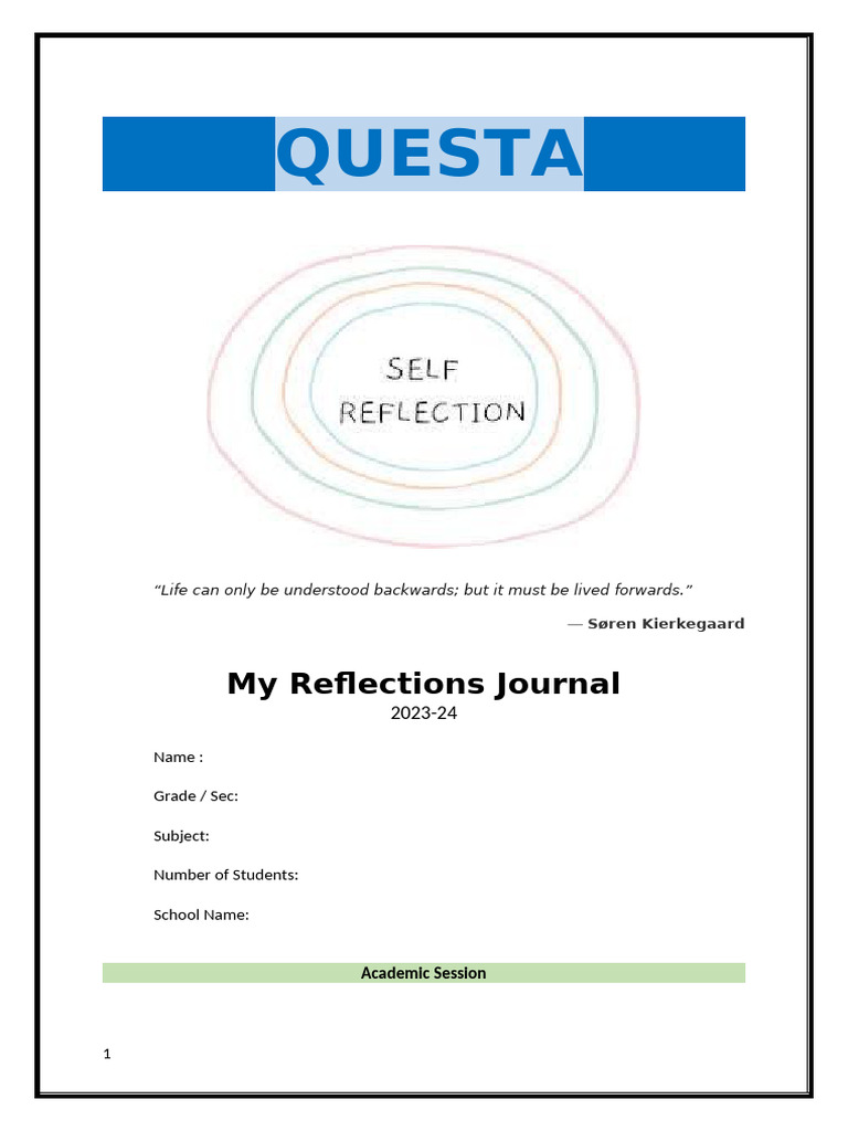 Questa - Teacher Reflection Journal - (002) (AutoRecovered) | PDF | Educational Assessment ...