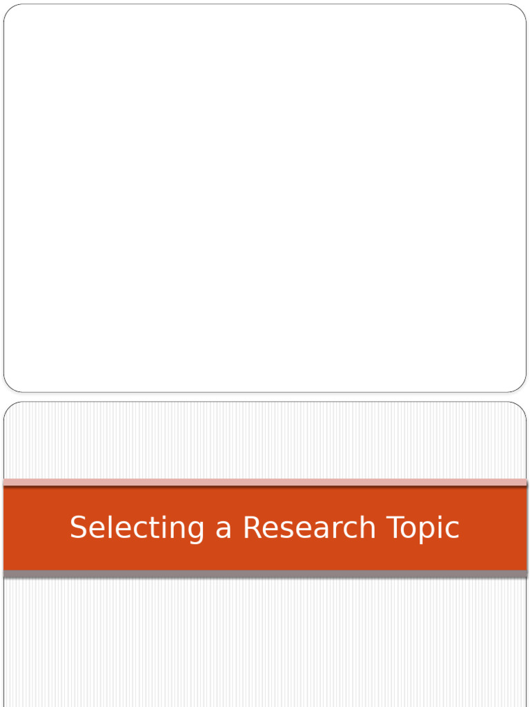 Selecting A Research Topic | PDF