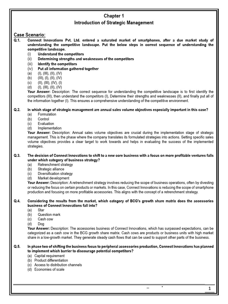 SM MCQ For Practice | PDF | Strategic Management | Marketing