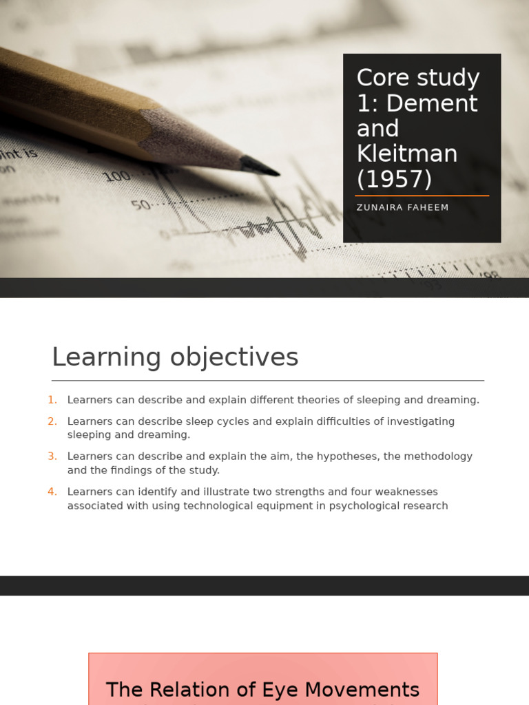 Core study 1 Dement and Kleitman | PDF | Rapid Eye Movement Sleep | Sleep