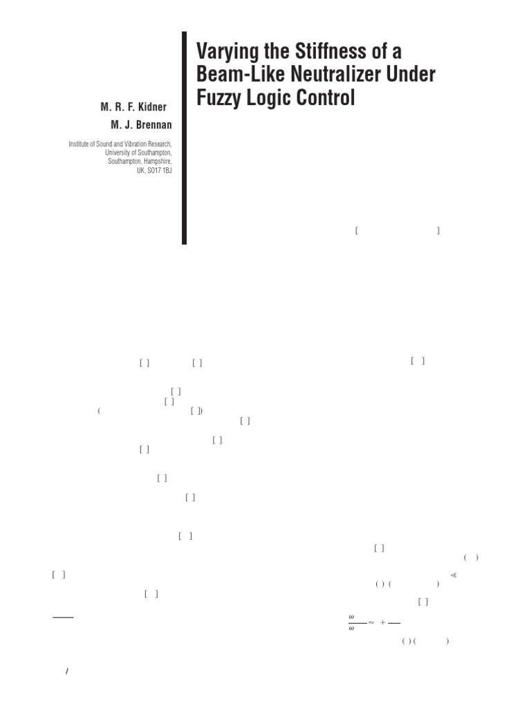 Varying The Stiffness of A Beam-Like Neutralizer Under Fuzzy Logic ...